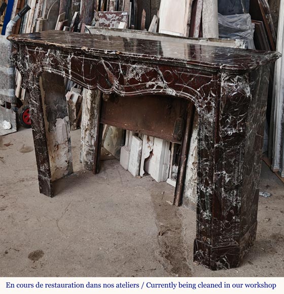 LXV style mantel carved in Levento marble - Marble