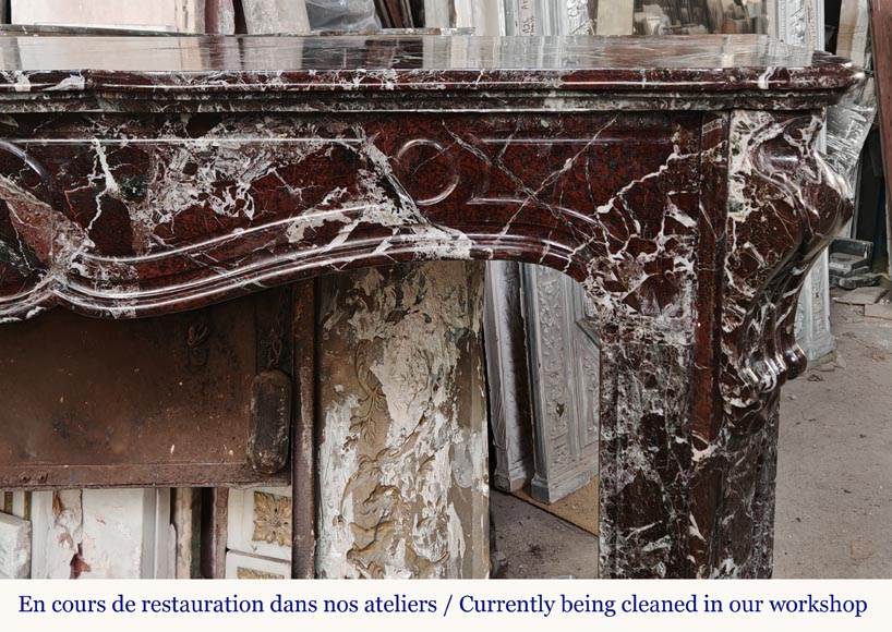 LXV style mantel carved in Levento marble - Marble