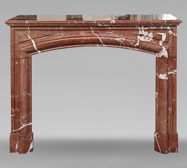 Louis XIV style red marble mantel - Marble