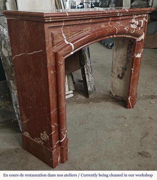 Louis XIV style red marble mantel - Marble