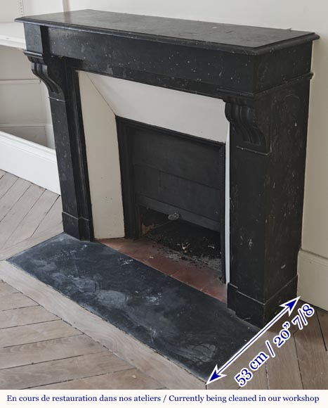Napoleon III style fireplace, modillion model, in speckled black marble ...