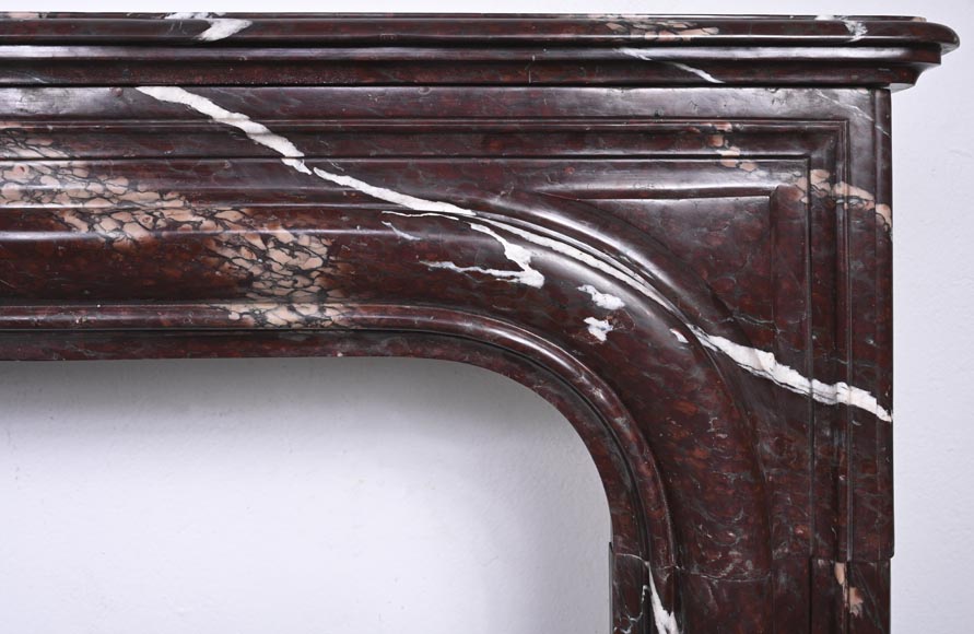Louis XIV style fireplace in Campan Rubané marble - Marble