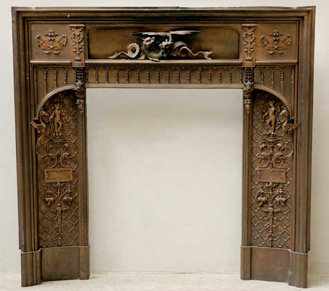 Copper and bronze fireplace insert - Firebacks